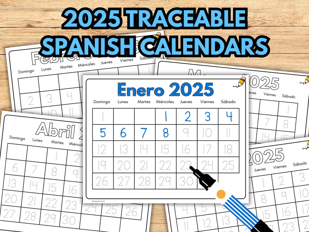 2025 Traceable 12 Month Spanish Calendars - Etsy