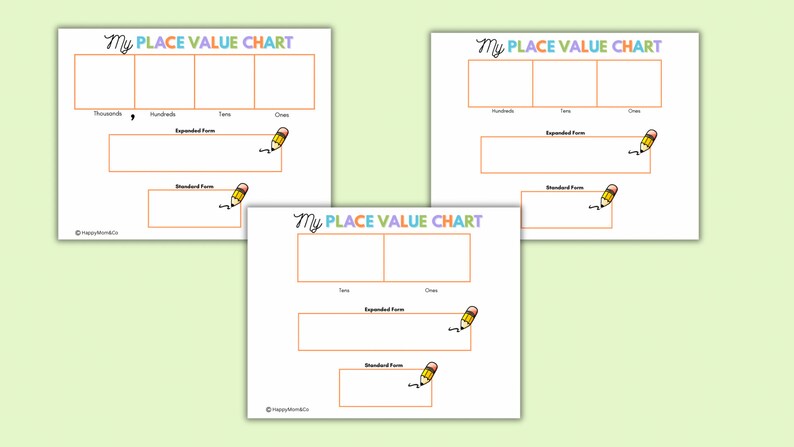 Place Value Chart Ones, Tens, Hundreds, and Thousands Place Fun Summer ...