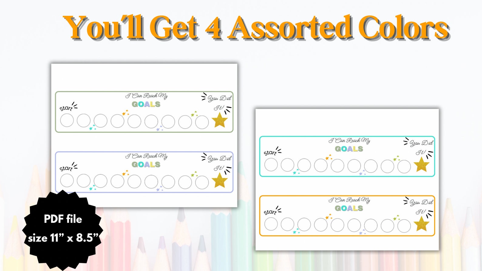 Goal Sticker Chart Rewards Chart Habit Tracker Chore Chart Discipline ...