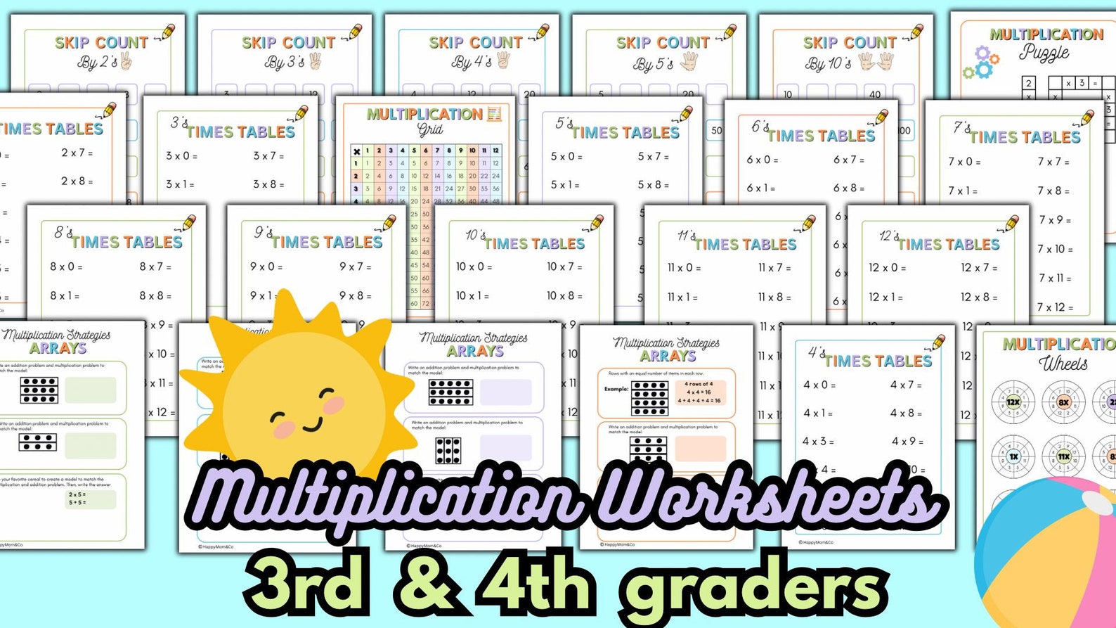 No-prep Multiplication & Skip Counting Practice Worksheets for 3rd and ...