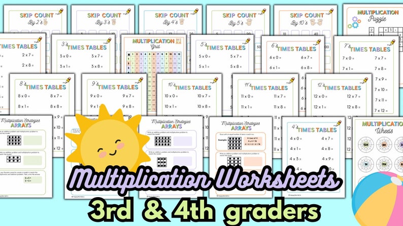 No-prep Multiplication & Skip Counting Practice Worksheets for 3rd and ...