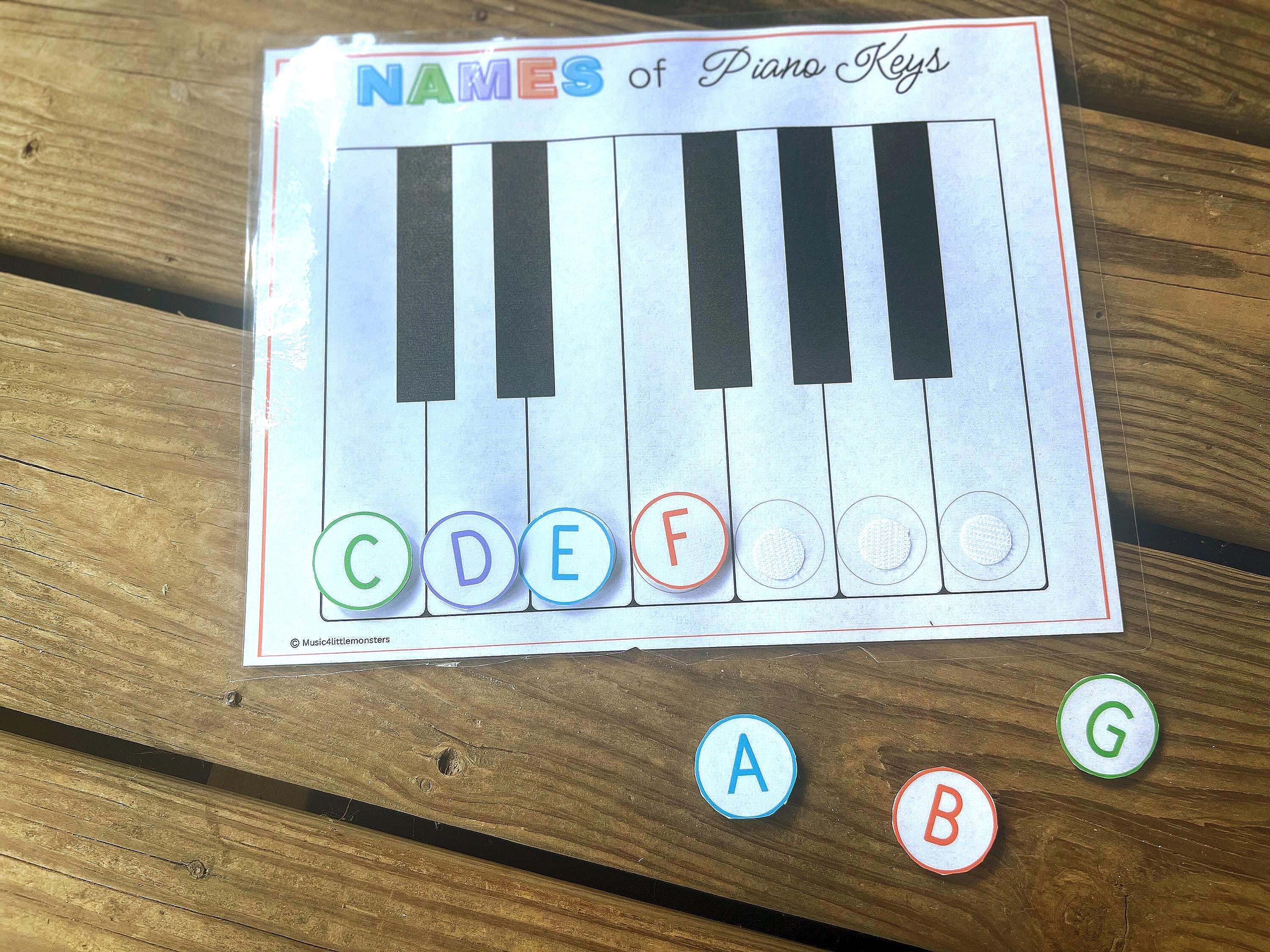 Piano Key Puzzle: Beginner Music Learning Activity (digital Download ...