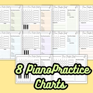Piano Practice Chart, Scale Tracker, Piano Lesson Tracker, Piano ...