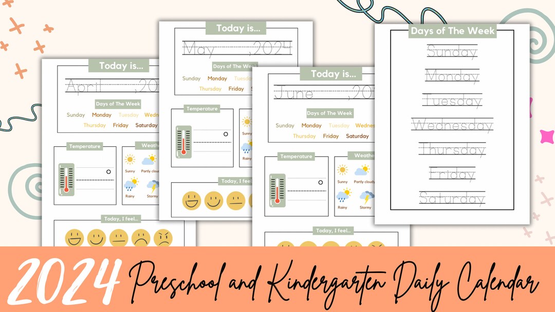Daily Calendar Kindergarten and Preschool - Etsy