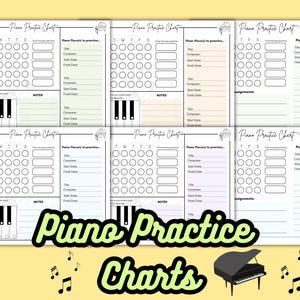Piano Practice Chart, Scale Tracker, Piano Lesson Tracker, Piano ...