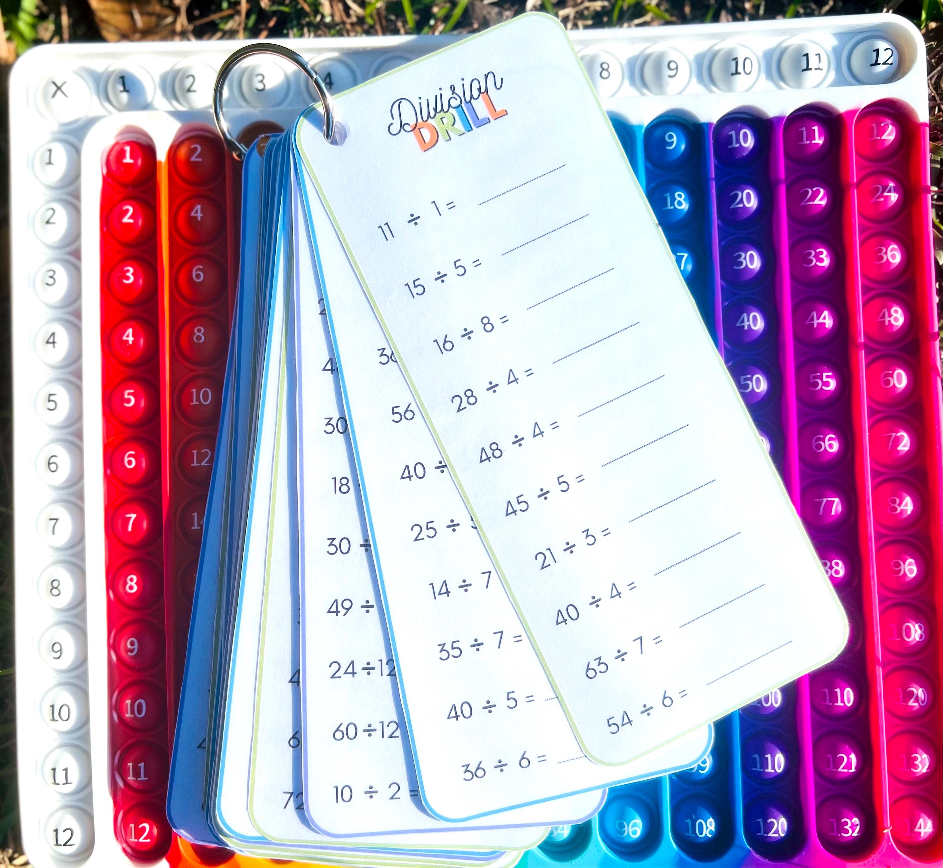 Multiplication and Division Facts Practice Instant Download Cards, Math ...