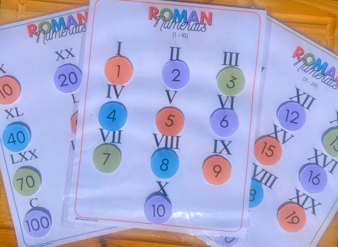 Roman Numeral Hands-on Activity With BONUS Worksheets 1st-3rd Grade ...