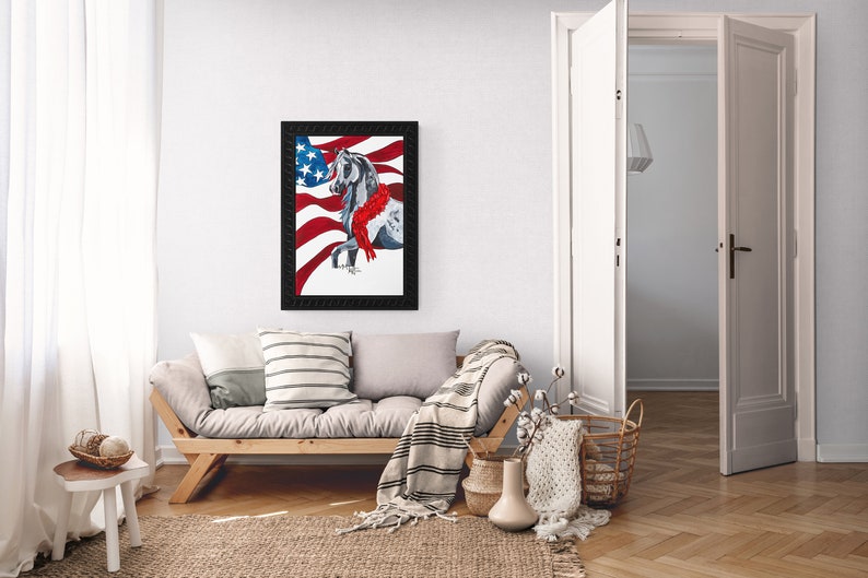 American Flag Horse Print, Horse Poster, Horse Print, Original Painting ...