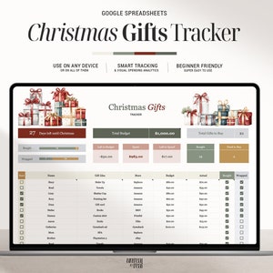 Animated Christmas Gift Tracker Spreadsheet - Holiday Budget Planner ...