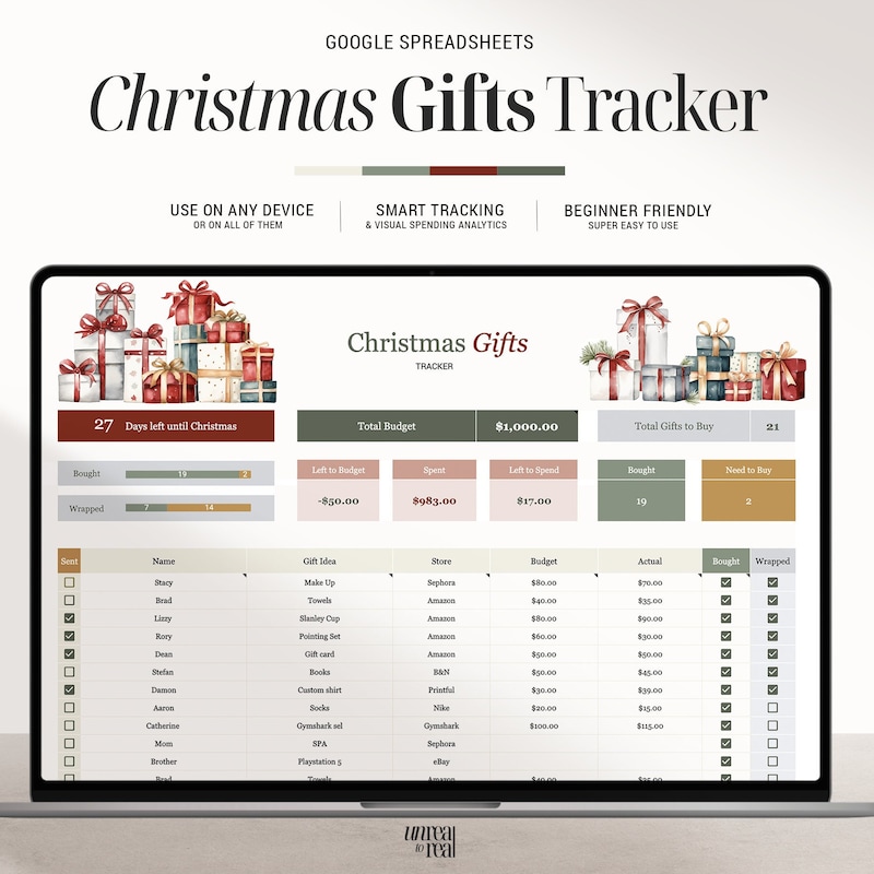 Christmas Gift Tracker - 60+ Gift Ideas for 2025
