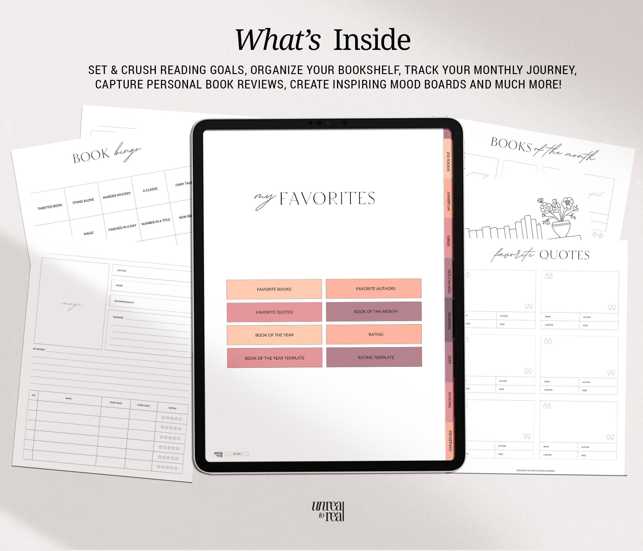 Digital Reading Journal for Book Lovers: Interactive and Customizable ...