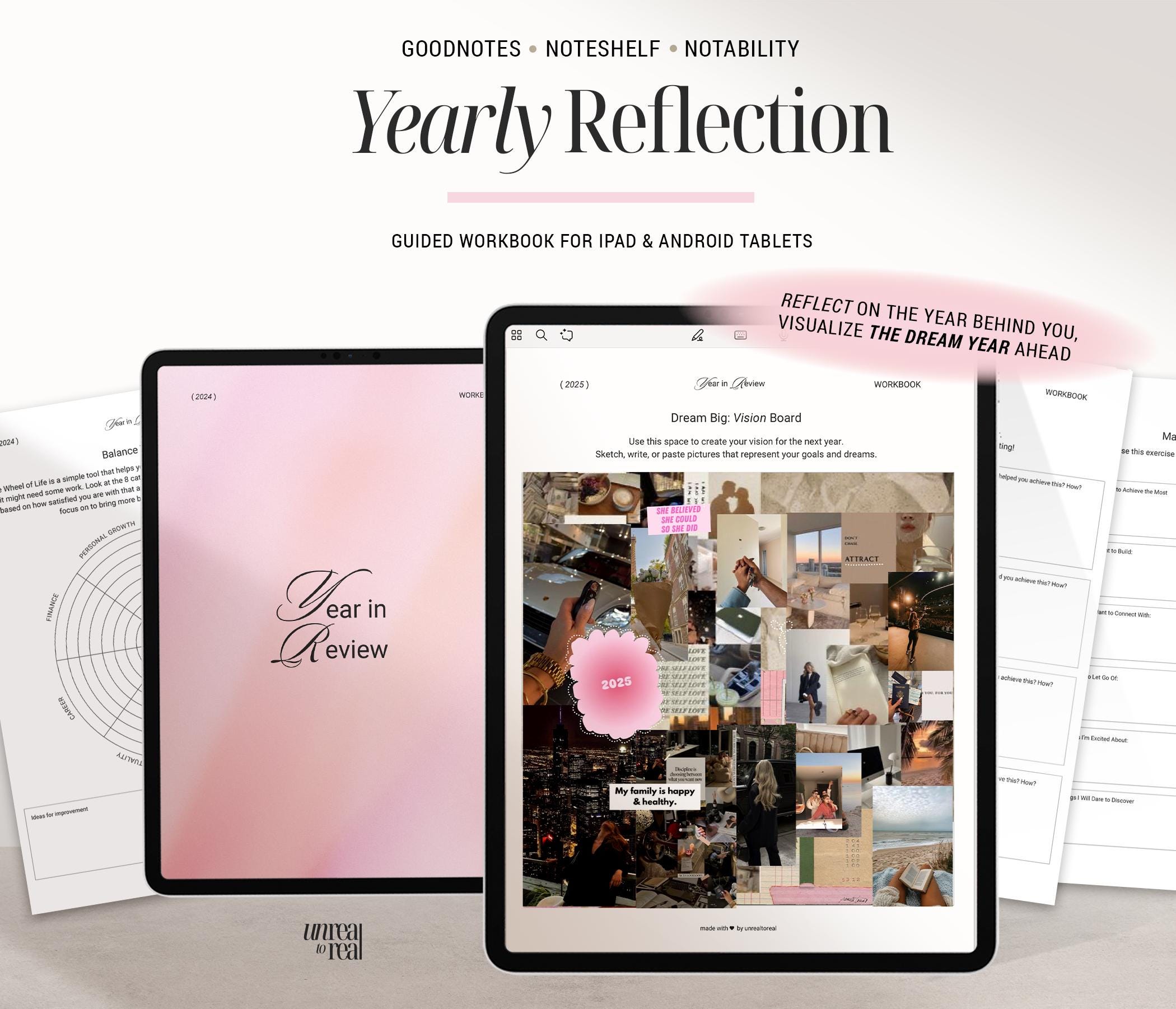 Year in Review Digital Journal | Yearly Recap Worksheet | Printable PDF ...