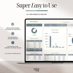 Monthly Budget Spreadsheet Template for Google Sheet, Finance Digital ...