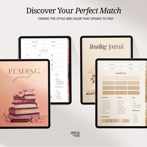 Dark Digital Reading Journal for Book Lovers: Interactive Planner for ...