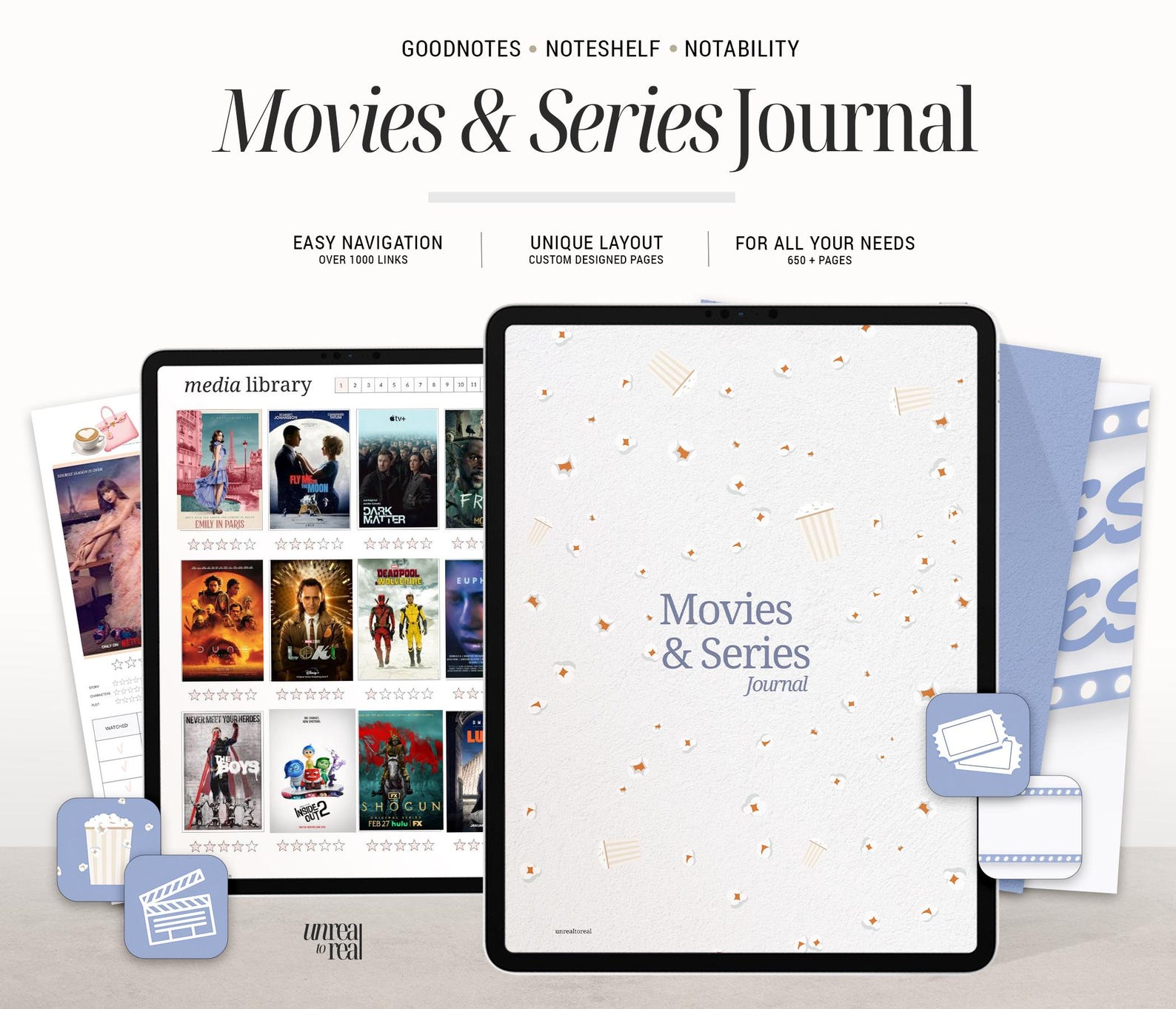 Movies & TV Shows Digital Journal for iPad | Films and Series Tracker ...