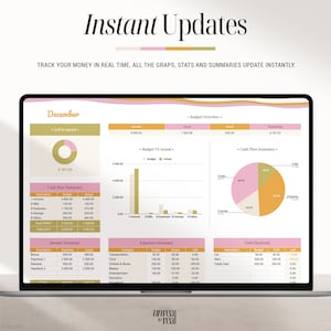Monthly Budget Spreadsheet Template for Google Sheet, Finance Digital ...