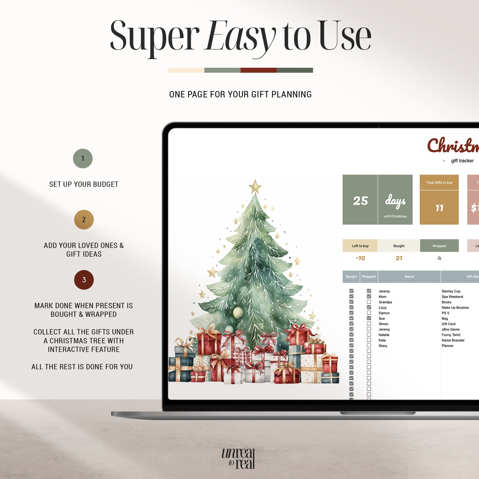 Animated Christmas Gift Tracker Spreadsheet - Holiday Budget Planner ...