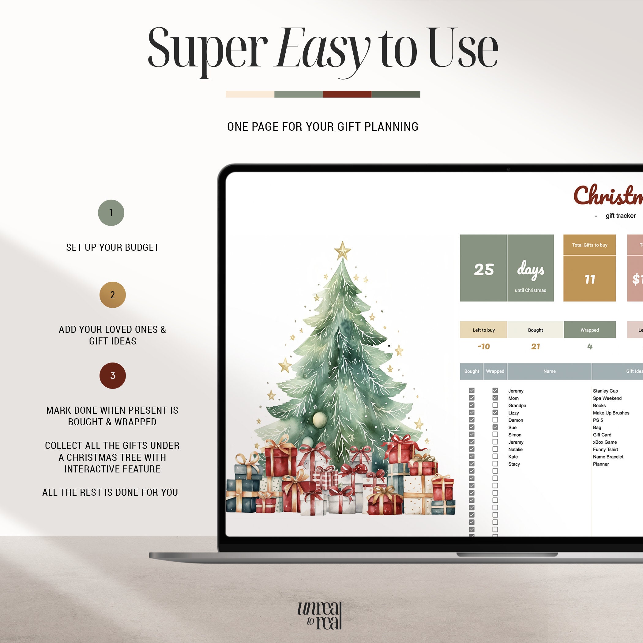 Animated Christmas Gift Tracker Spreadsheet - Holiday Budget Planner ...