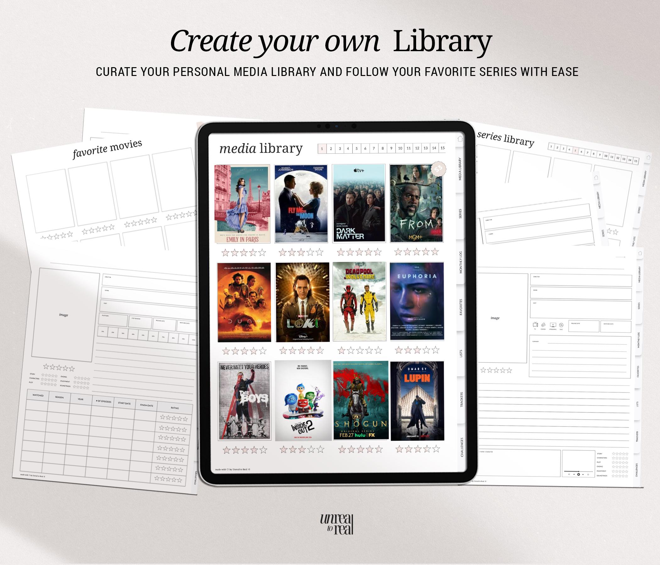Movies & TV Shows Digital Journal for iPad Films and Series Tracker ...