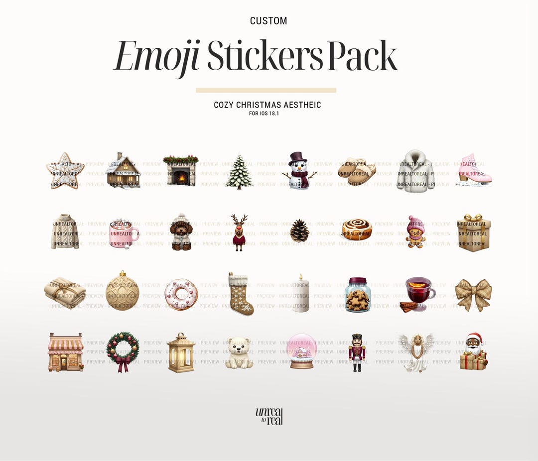Ios18 Custom Emoji Sticker Icons | Beige Christmas Aesthetic iPhone ...