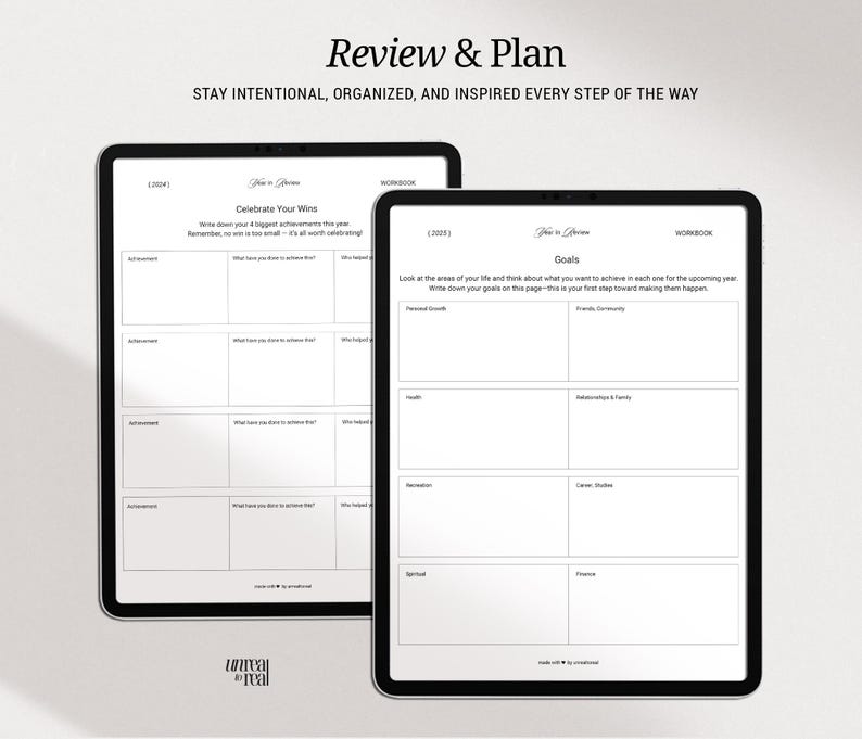Year in Review Digital Journal | Yearly Recap Worksheet | Printable PDF ...