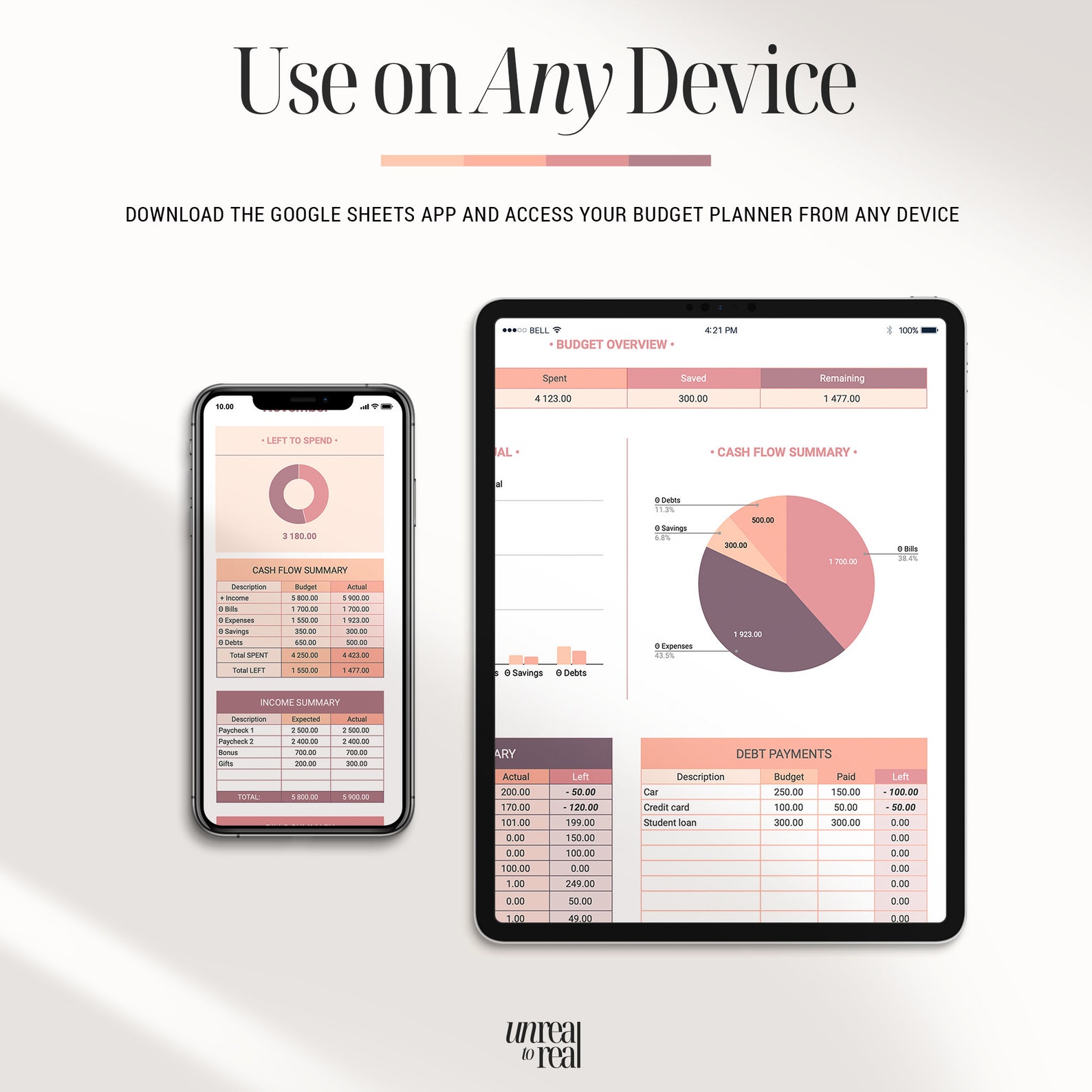 Expense Tracker & Monthly Budget Spreadsheet Template for Google Sheet ...