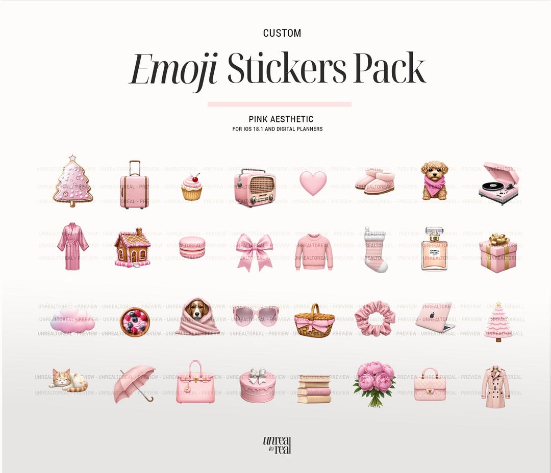 IPhone Emoji Pink Aesthetic Icons | Custom Ios 18 Emojis Icons Pack ...