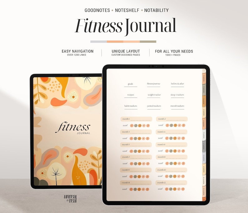 Digital Fitness Planner, Workout & Meal Tracker, Weight Loss Progress ...