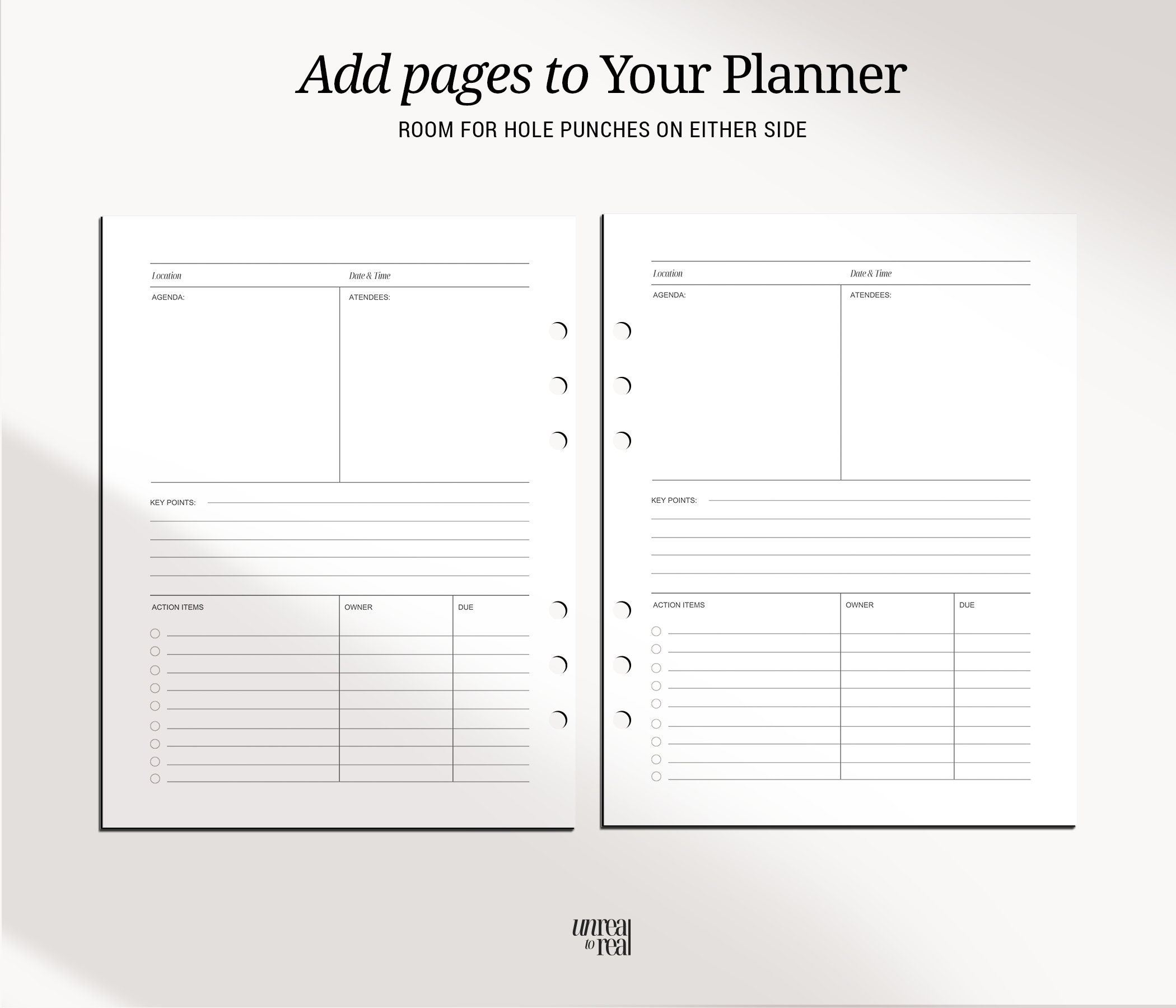 Printable Business Meeting Notes: Meeting Agenda & Minutes, A4/a5 ...