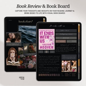 Dark Digital Reading Journal for Book Lovers: Interactive Planner for ...