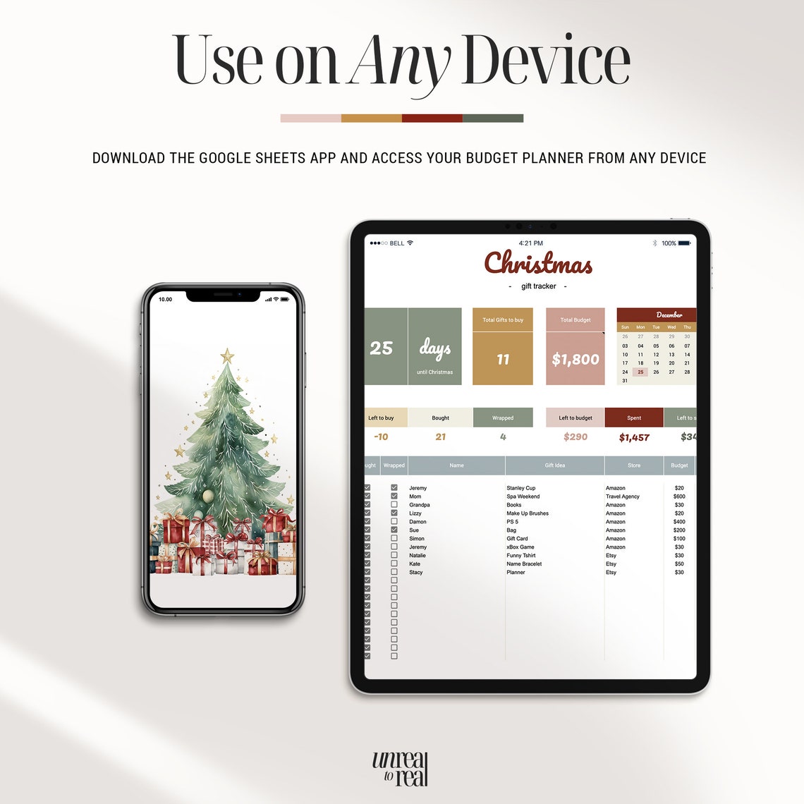 Animated Christmas Gift Tracker Spreadsheet - Holiday Budget Planner ...