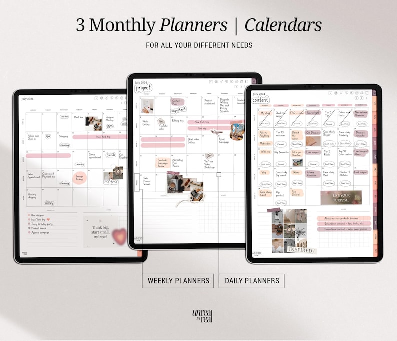 2024-2025 Midyear Portrait Digital Planner With Hyperlinked Calendar ...
