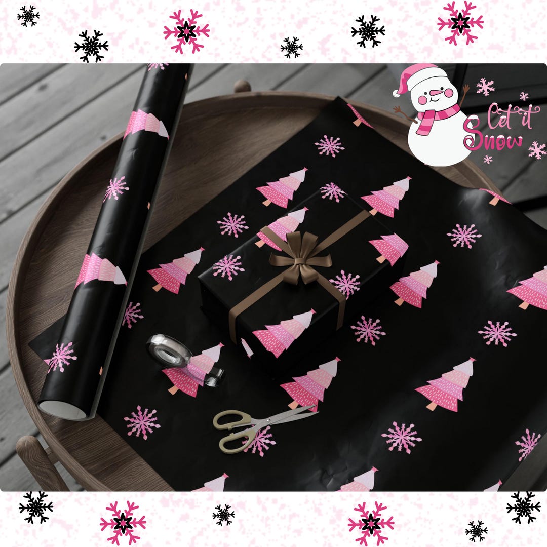 Pink Winter Wonderland Wrapping Paper - Etsy