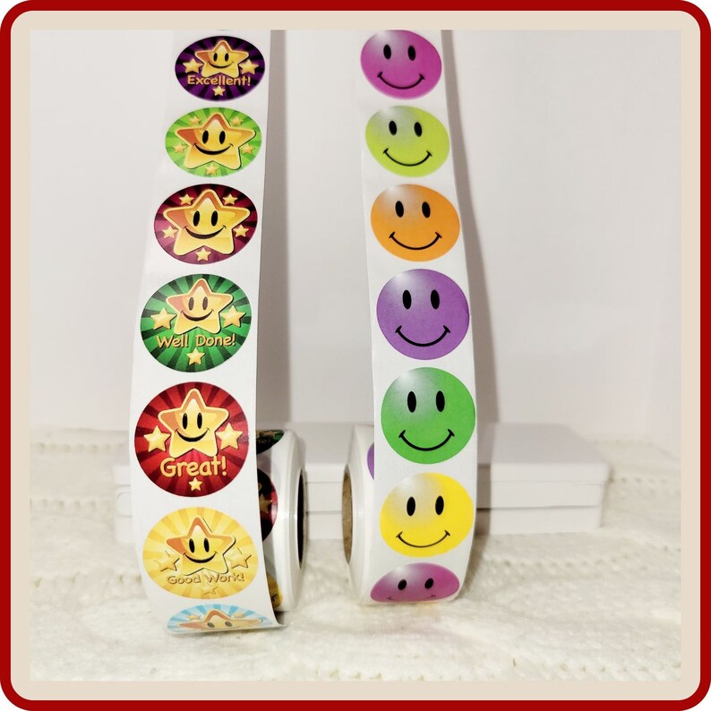 500pcs/roll Smiling Face Stickers - Teacher Rewards, Potty Training ...