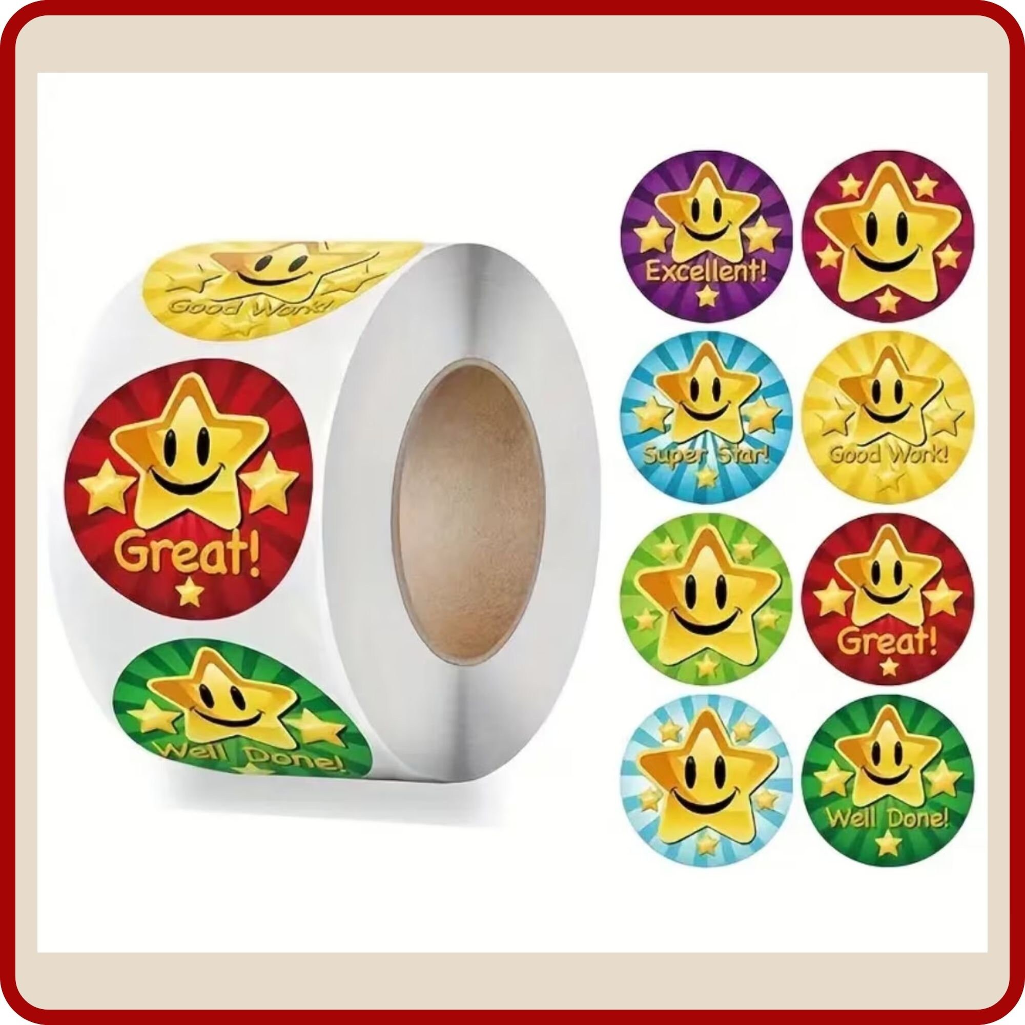 500pcs/roll Smiling Face Stickers - Teacher Rewards, Potty Training ...