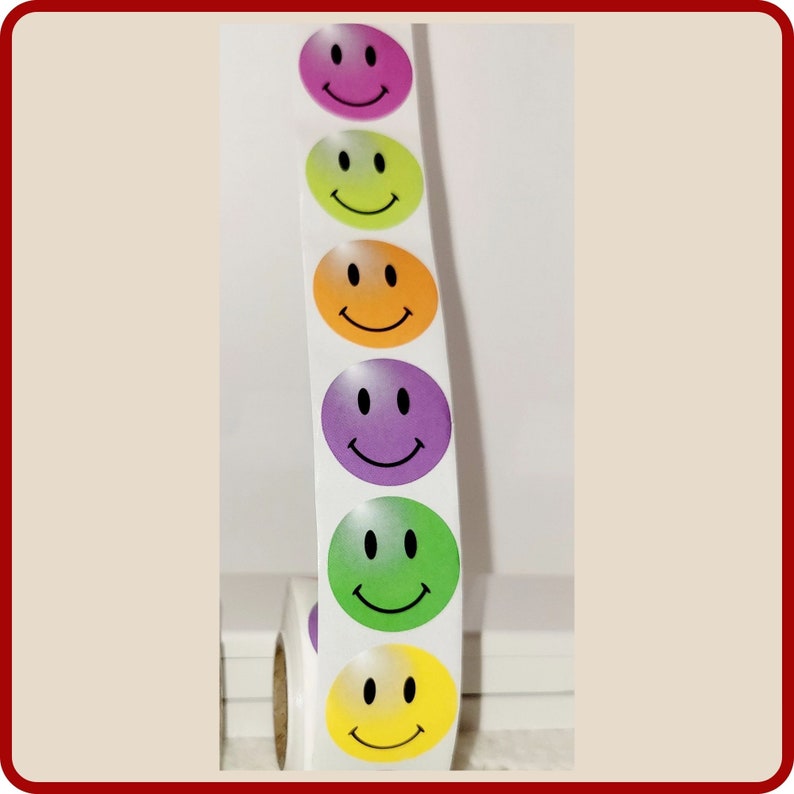 500pcs/roll Smiling Face Stickers - Teacher Rewards, Potty Training ...