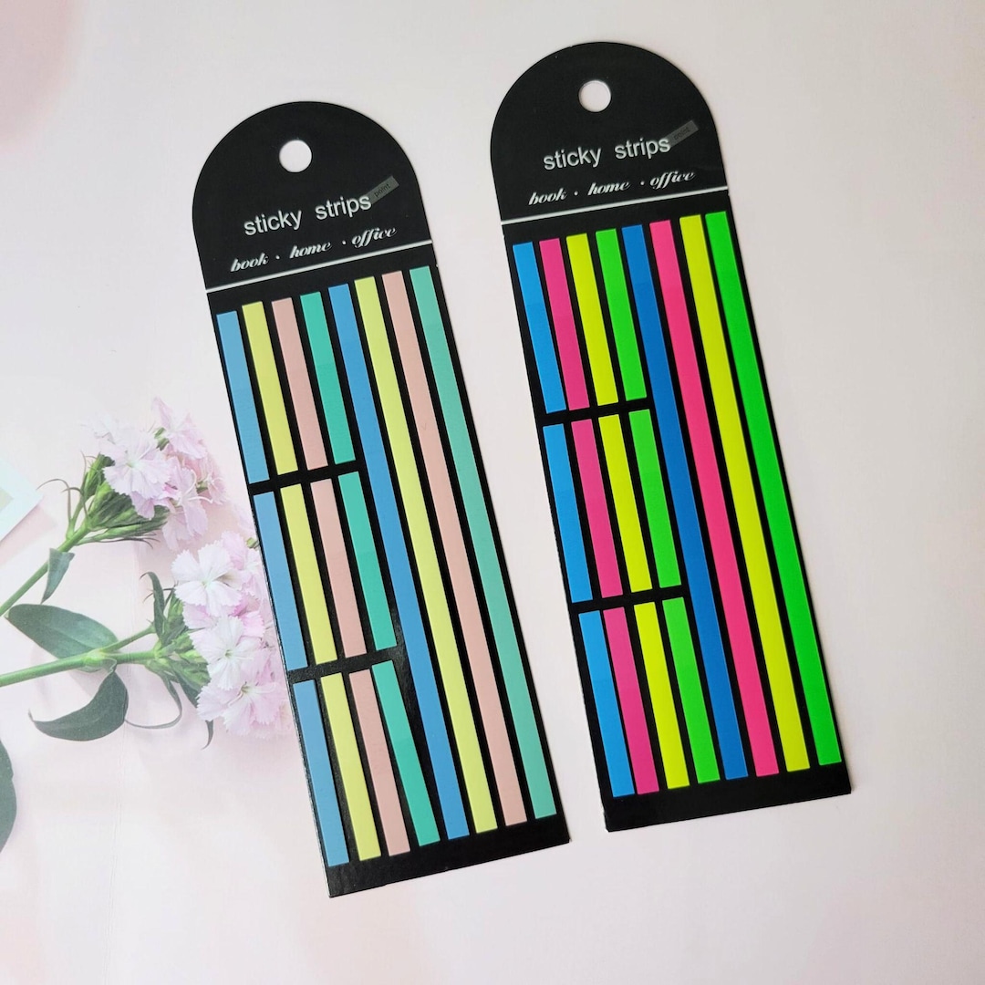 Colored Transparent Stick Strips 320 Sheets Set - Adhesive Notes, Stick ...