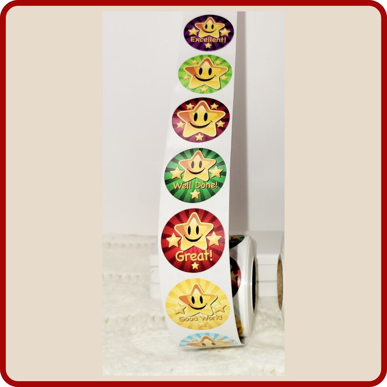 500pcs/roll Smiling Face Stickers - Teacher Rewards, Potty Training ...