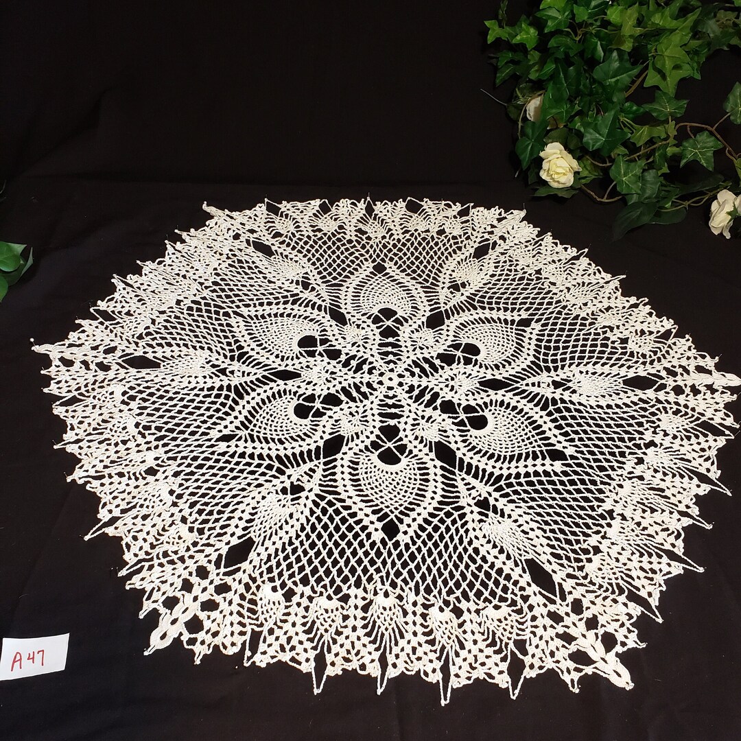 Large Round Irish Crochet Tablecloth 40 In - Etsy