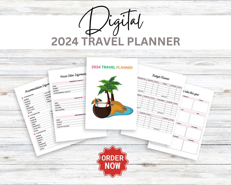 Editable Travel Planner Template Trip Itinerary Planner Canva Vacation ...
