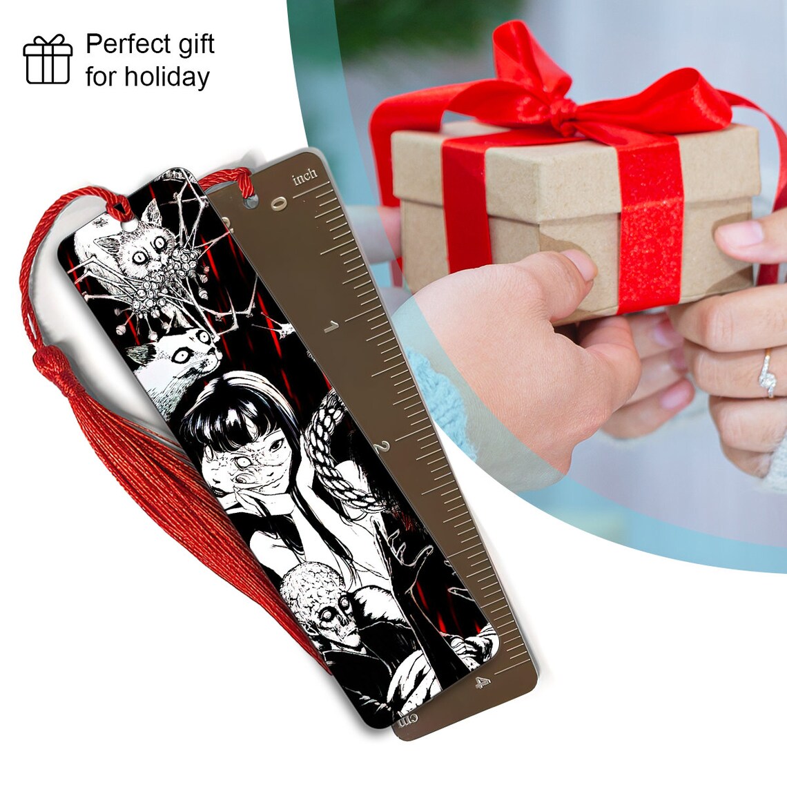 Bookmarks Metal Ruler Jun Ito Horror Manga Tassels Reading Measure ...