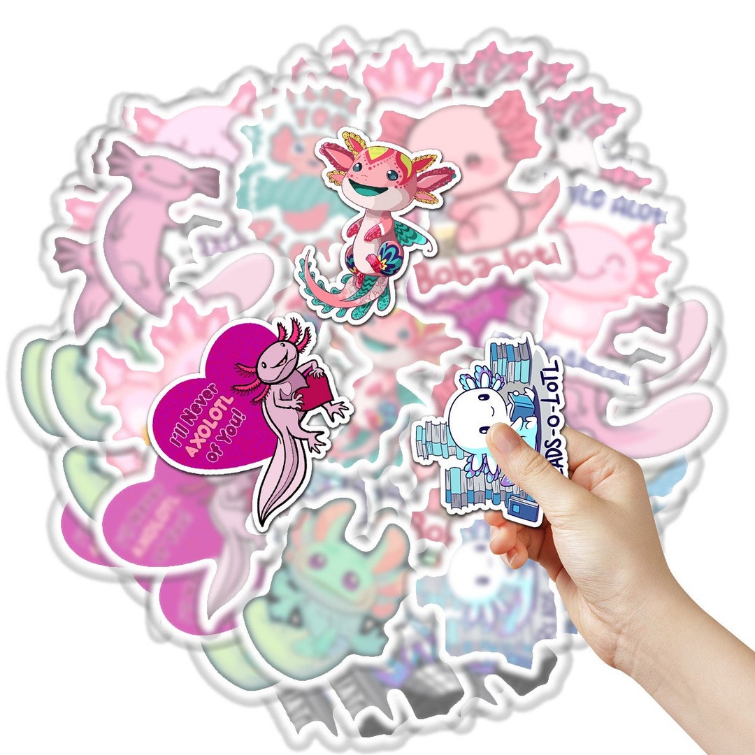 20 Pcs Stickers Pack Animal Sheet Axolotl Stickers Vinyl Waterproof ...