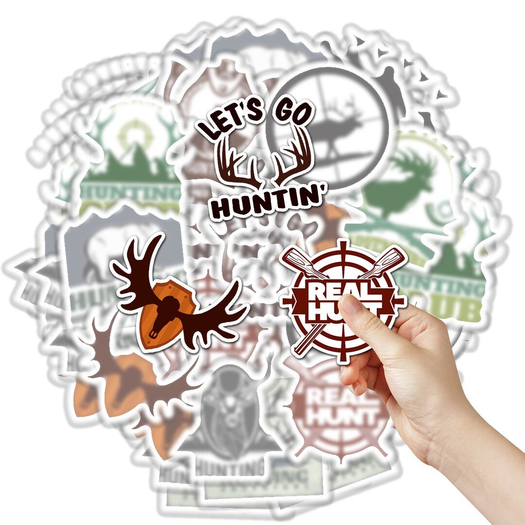 20 Pcs Stickers Pack Go Hunting Sheet Sticker Vinyl Waterproof Hunter ...