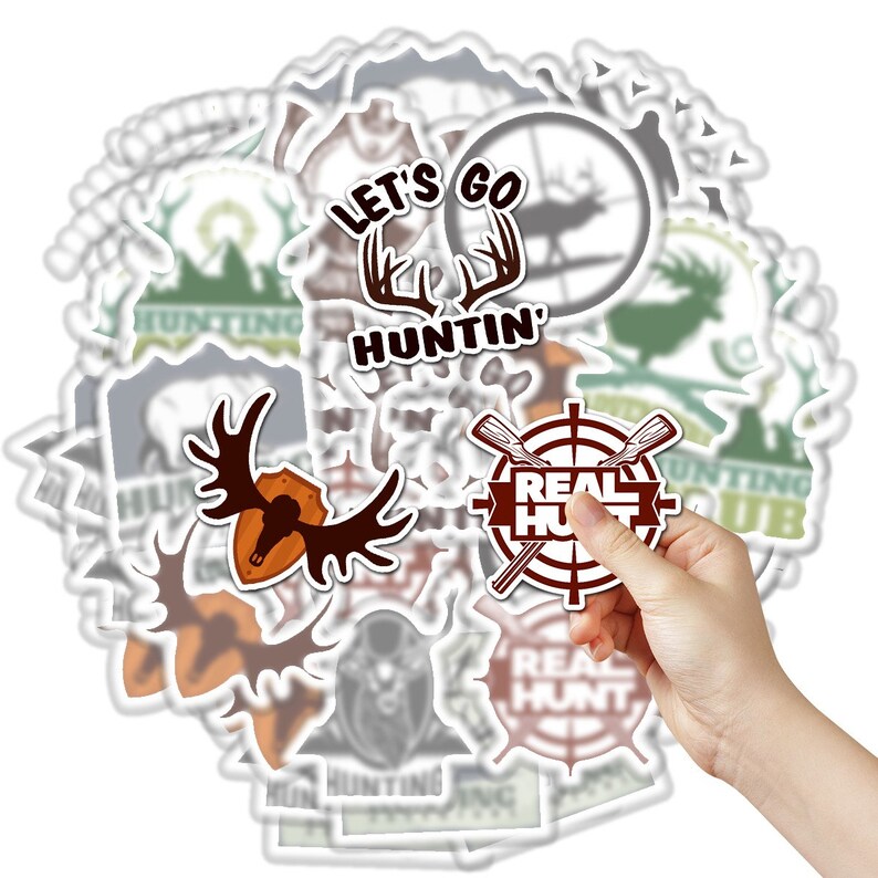 20 Pcs Stickers Pack Go Hunting Sheet Sticker Vinyl Waterproof Hunter ...