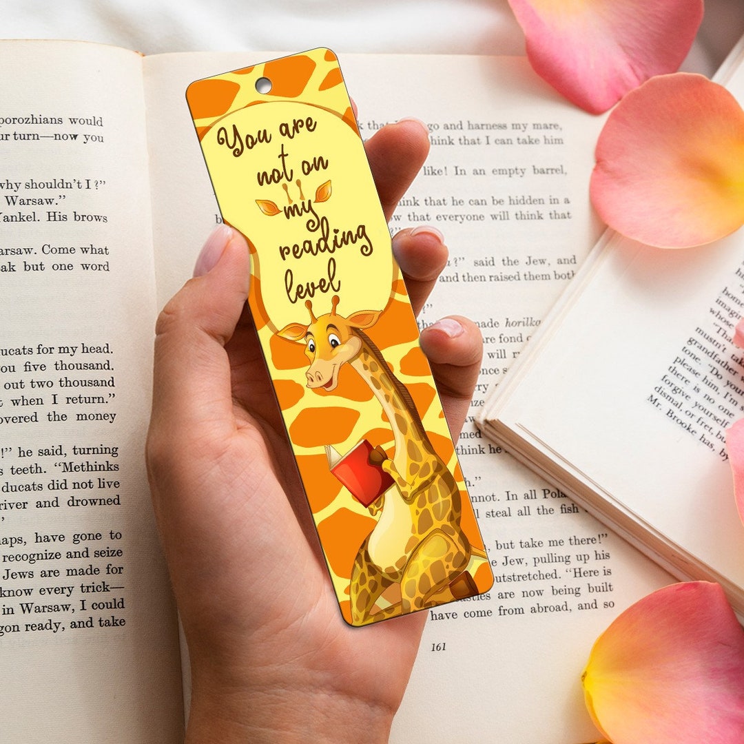 Bookmarks Ruler Metal You Are Not on My Reading Level Giraffe Measure ...