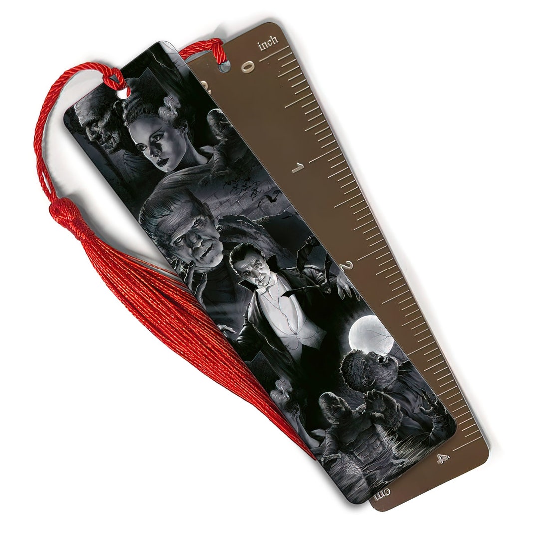 Bookmarks Metal Ruler Classic Monsters Film Tassels Reading Horror ...