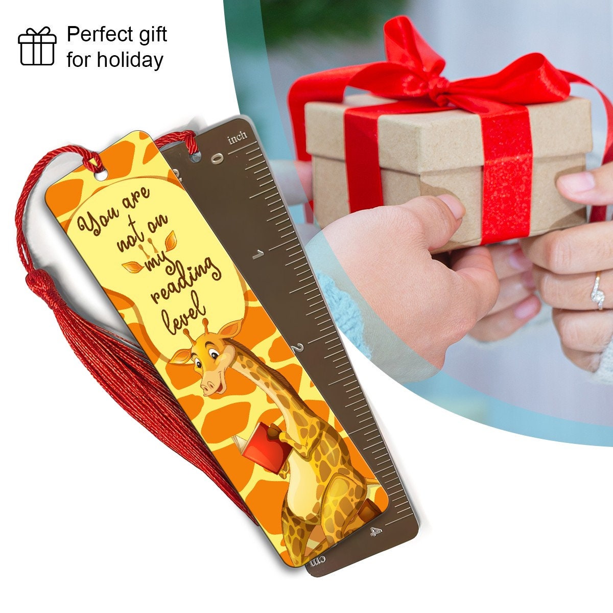 Bookmarks Ruler Metal You Are Not on My Reading Level Giraffe Measure ...