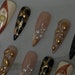Cleo Sol Inspired Nails/brown Nails/ Neosoul Nails/ 3D Press on Nails ...