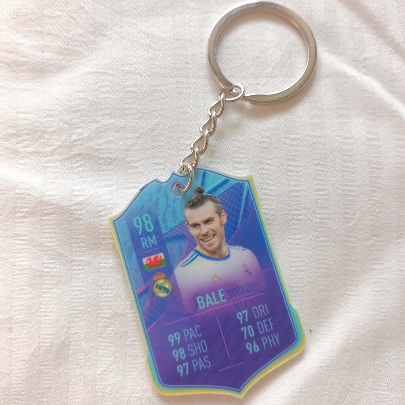Bale Real Madrid 98 RM FC20 Football Card Keychain Keyring - Etsy
