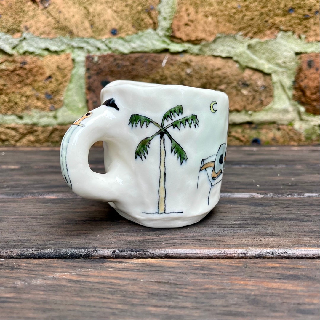 Paradise - Handmade Pinch Pot Ceramics Stoneware Mug - Etsy